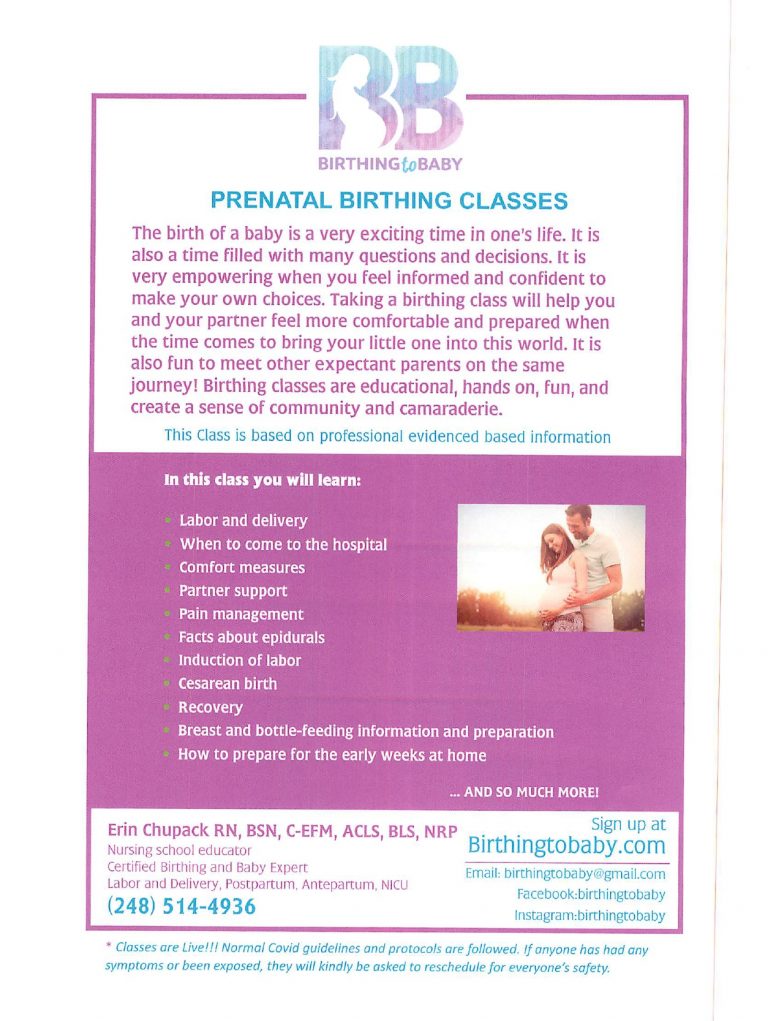 Prenatal Birthing Classes - Women's Health and Menopause Center | OB ...